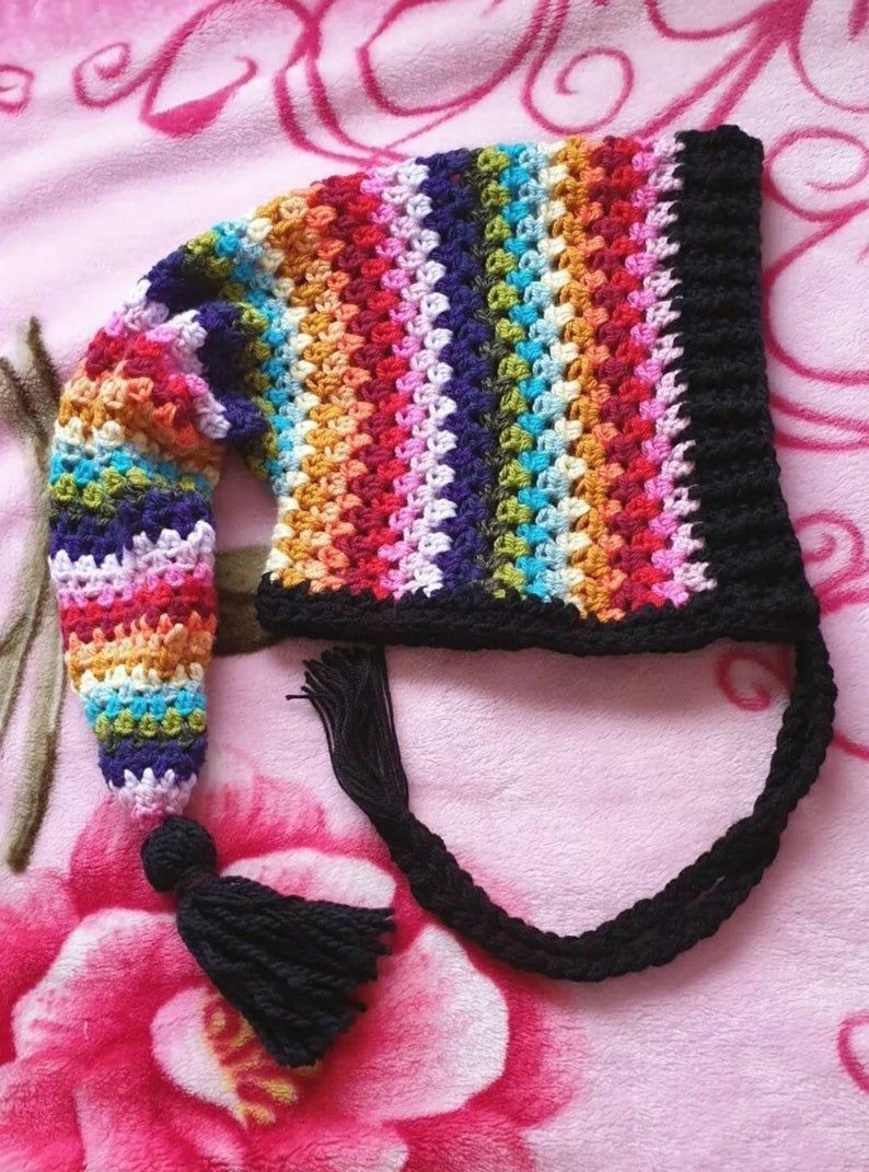 Handmade Crochet Liripipe Elven Pixie Hat. Long Tail Medieval Hat With ...