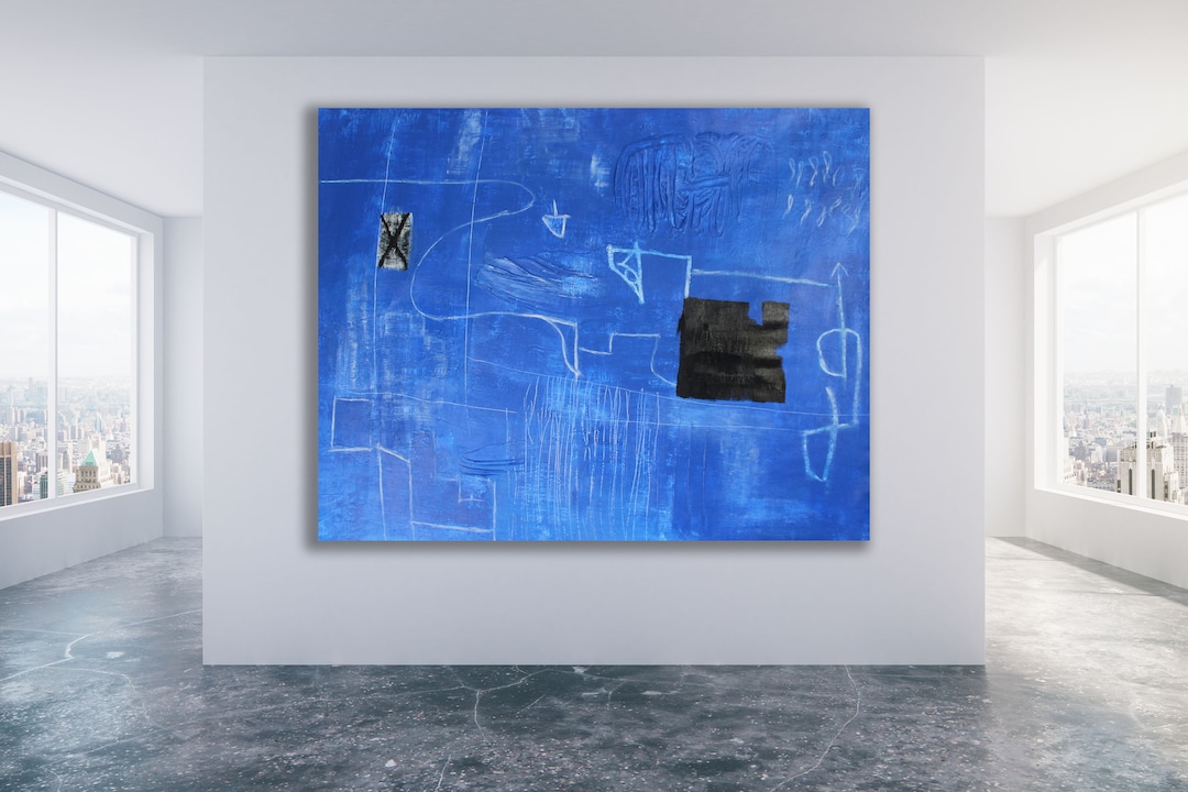 Blue Modern Art / Large Blue Abstract Art / Blue Abstract Painting ...