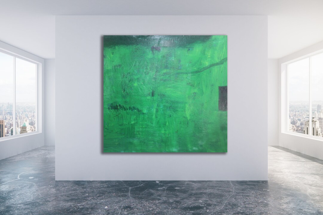 Green Abstract Painting / Green Abstract Art / Large Green - Etsy
