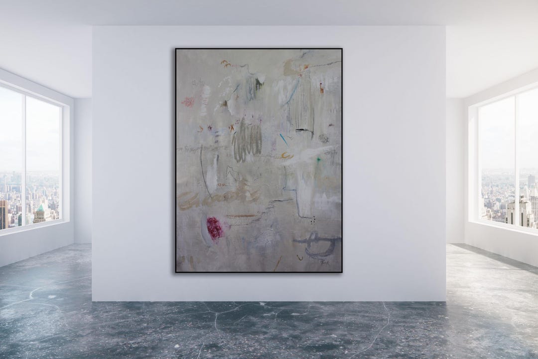 Cream Abstract Painting / Taupe and Cream Abstract Painting, "stilettos ...