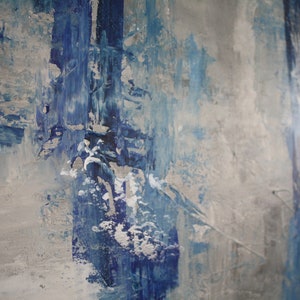 Blue and Grey Abstract Painting / Large Abstract Art / Blue - Etsy