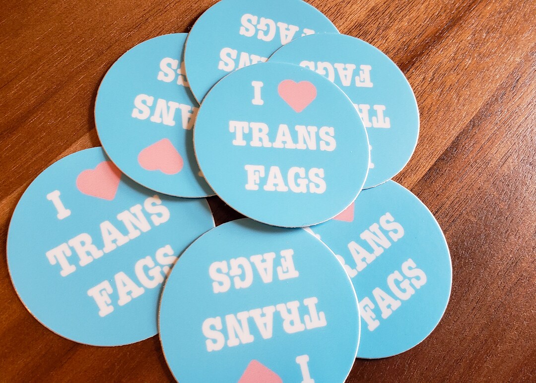 Retro Trans Sticker "i Heart Trans Fags" Waterproof Vinyl Stickers - Etsy