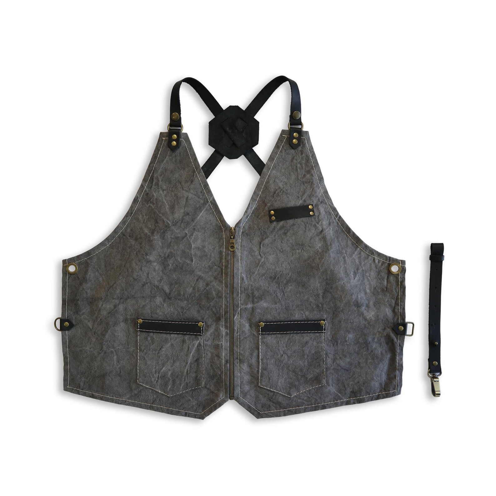 Bartender Vest With Cotton & Leather Pockets Premium Quality - Etsy