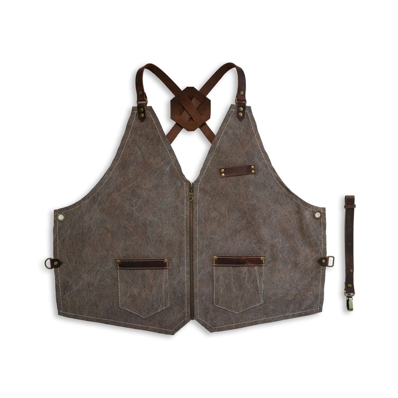 Bartender Vest With Cotton & Leather Pockets Premium Quality - Etsy