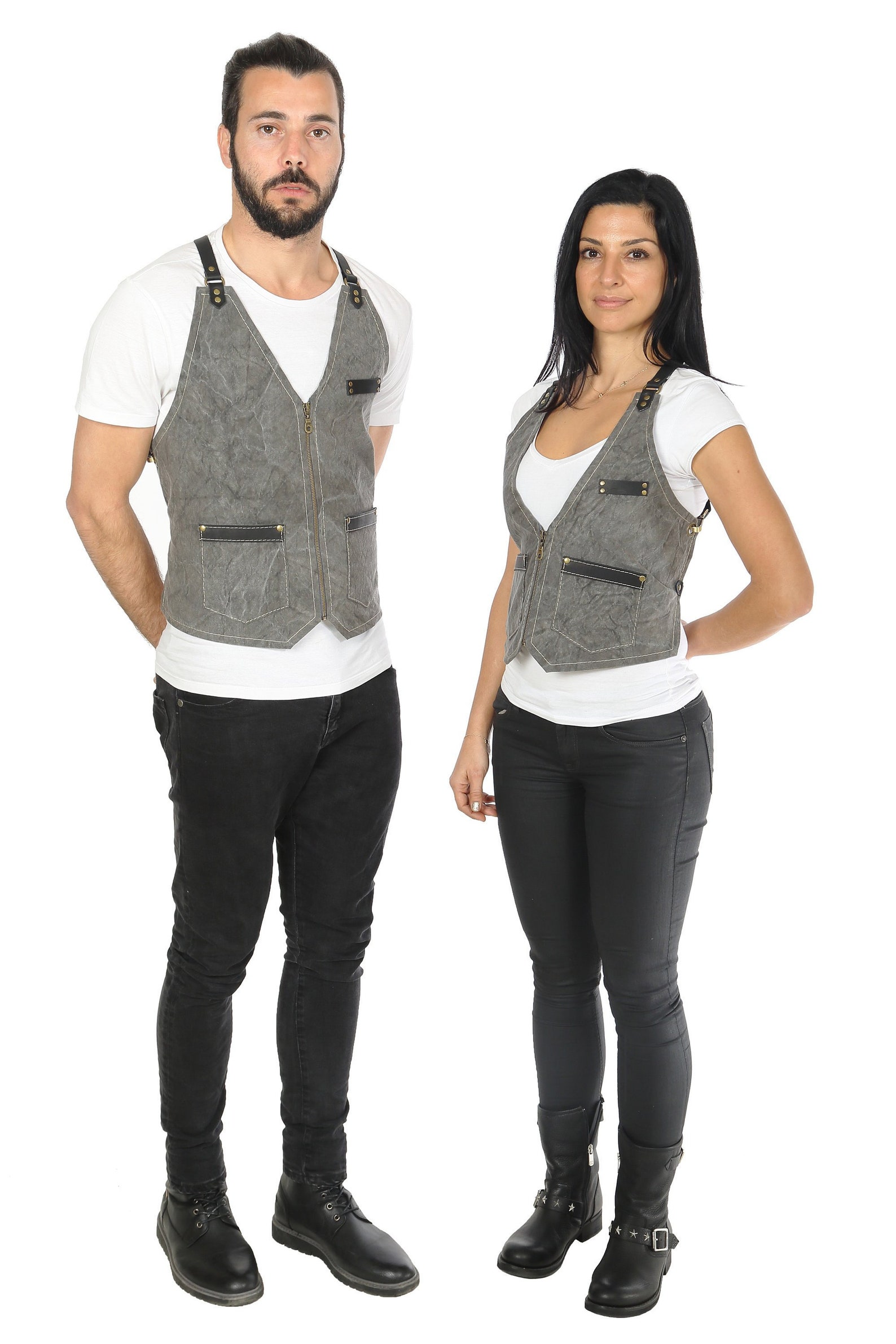Bartender Vest With Cotton & Leather Pockets Premium Quality - Etsy