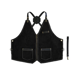 Bartender Vest With Cotton & Leather Pockets, Premium Quality, With ...
