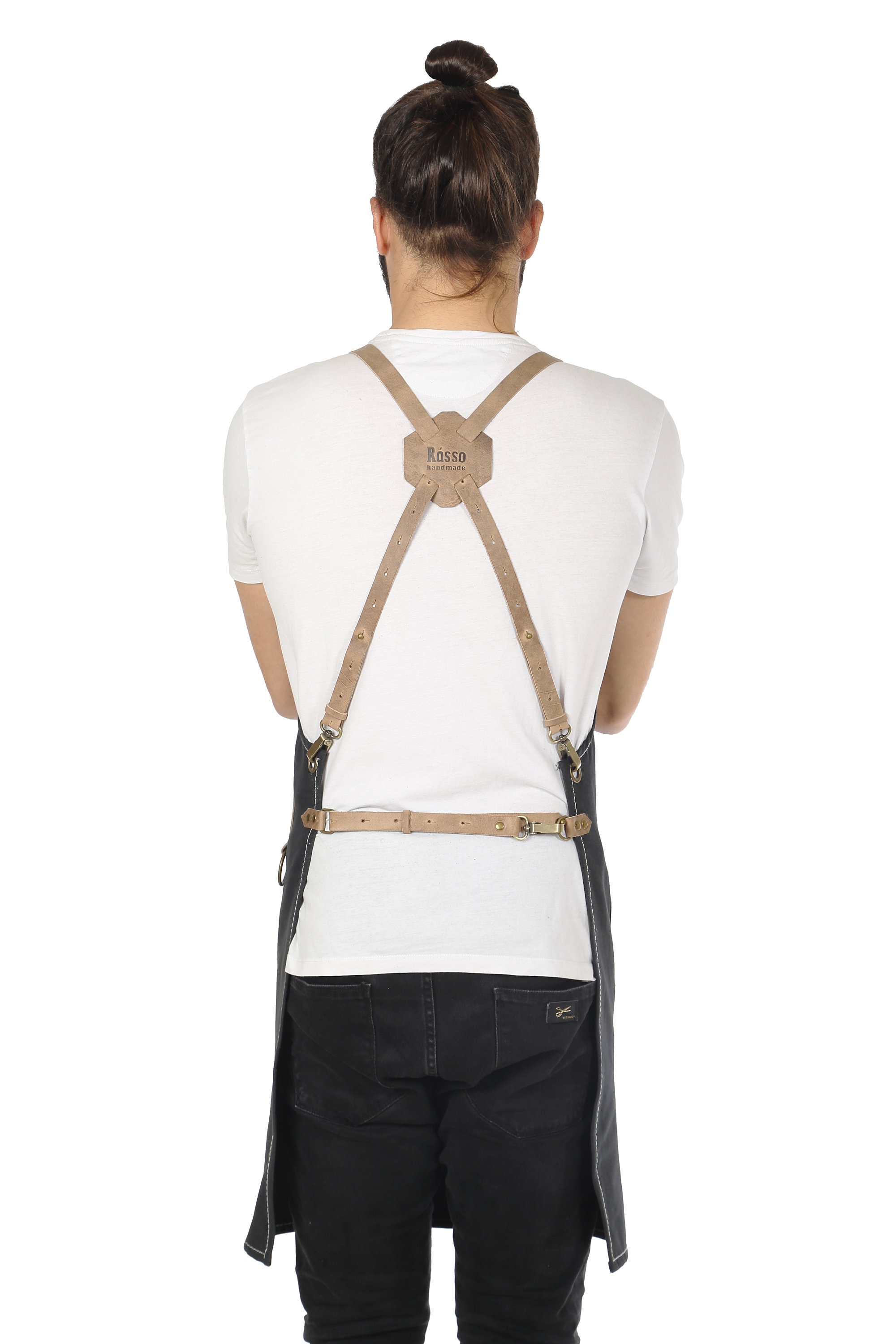 Bartender apron elegant premium leather & 100% cotton canvas | Etsy