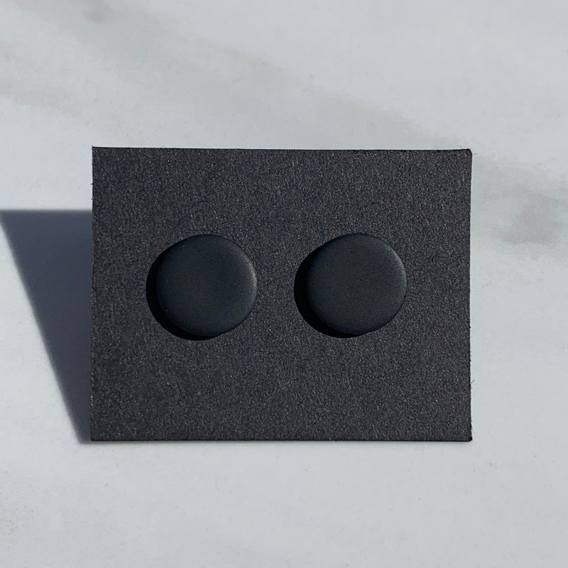 12mm Flat Black Earrings - Etsy