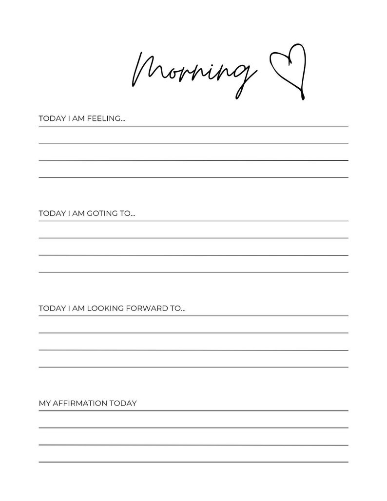 Printable Daily Journaling Worksheets Instant Download | Etsy