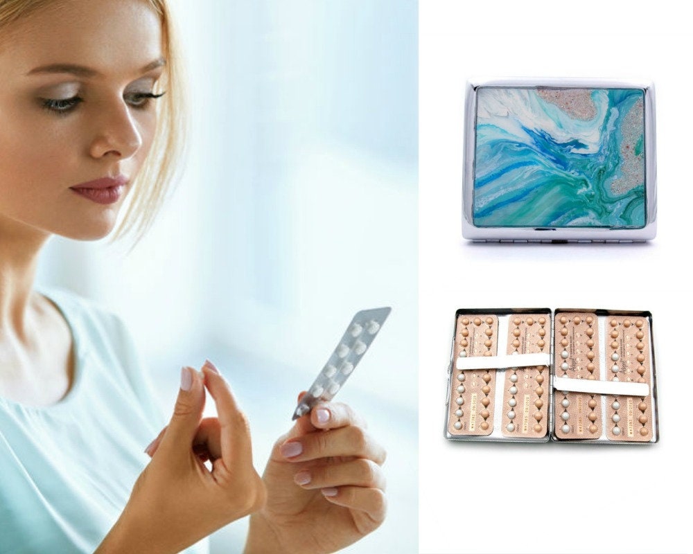 Birth control pill case cigarette case men art deco birthday | Etsy