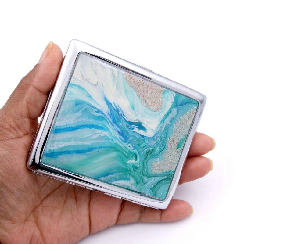 Birth control pill case cigarette case men art deco birthday | Etsy