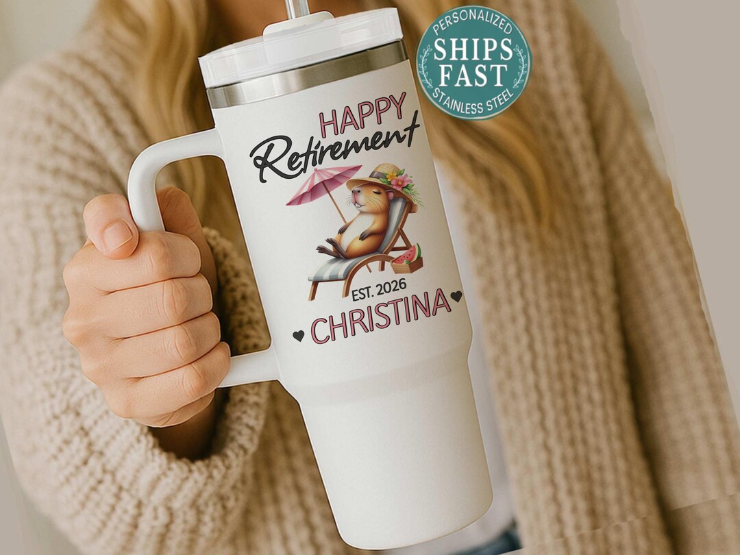 Personalized Retirement Tumbler, Custom Name 40oz Tumbler, Retired ...