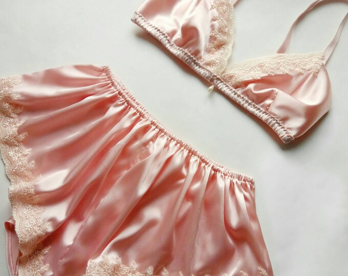 Satin Bralette, Silk Bralette, Lingerie, Satin Lingerie, Vintage ...