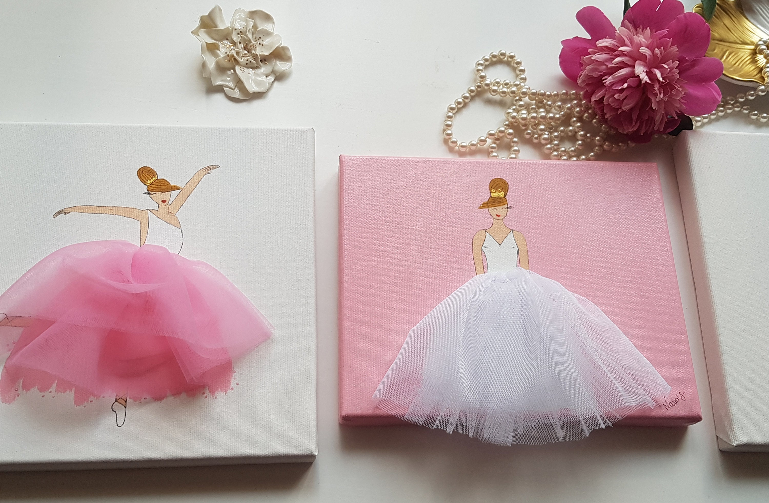 Princess Ballerina Wall Art , Girls Room Decor, Gift Set, Handmade ...