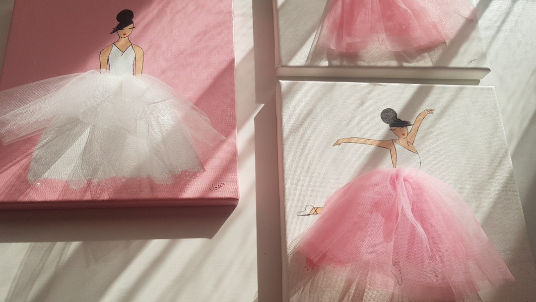 Princess Ballerina Wall Art , Girls Room Decor, Gift Set, Handmade ...