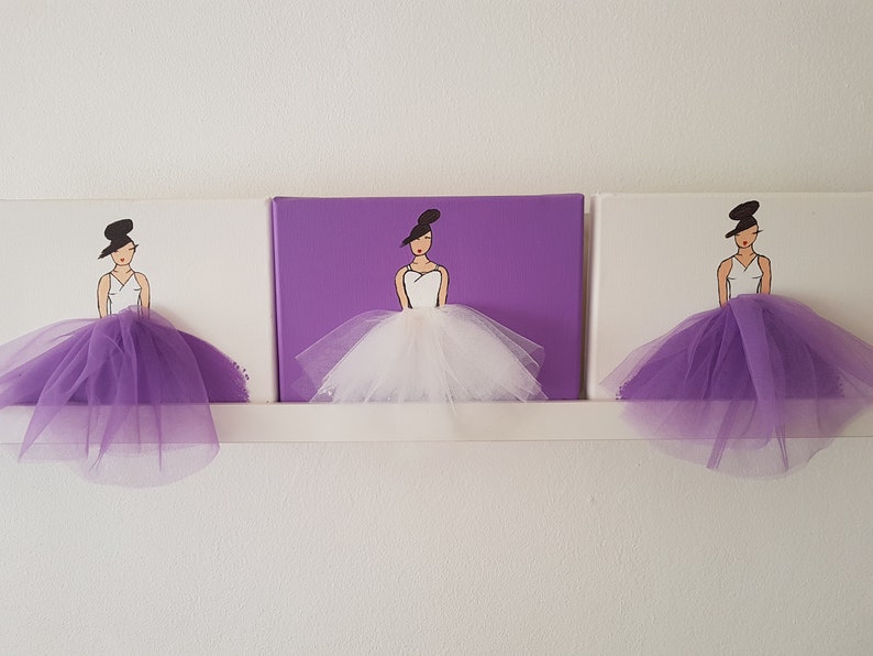 Princess Ballerina Wall Art , Girls Room Decor, Gift Set, Handmade ...