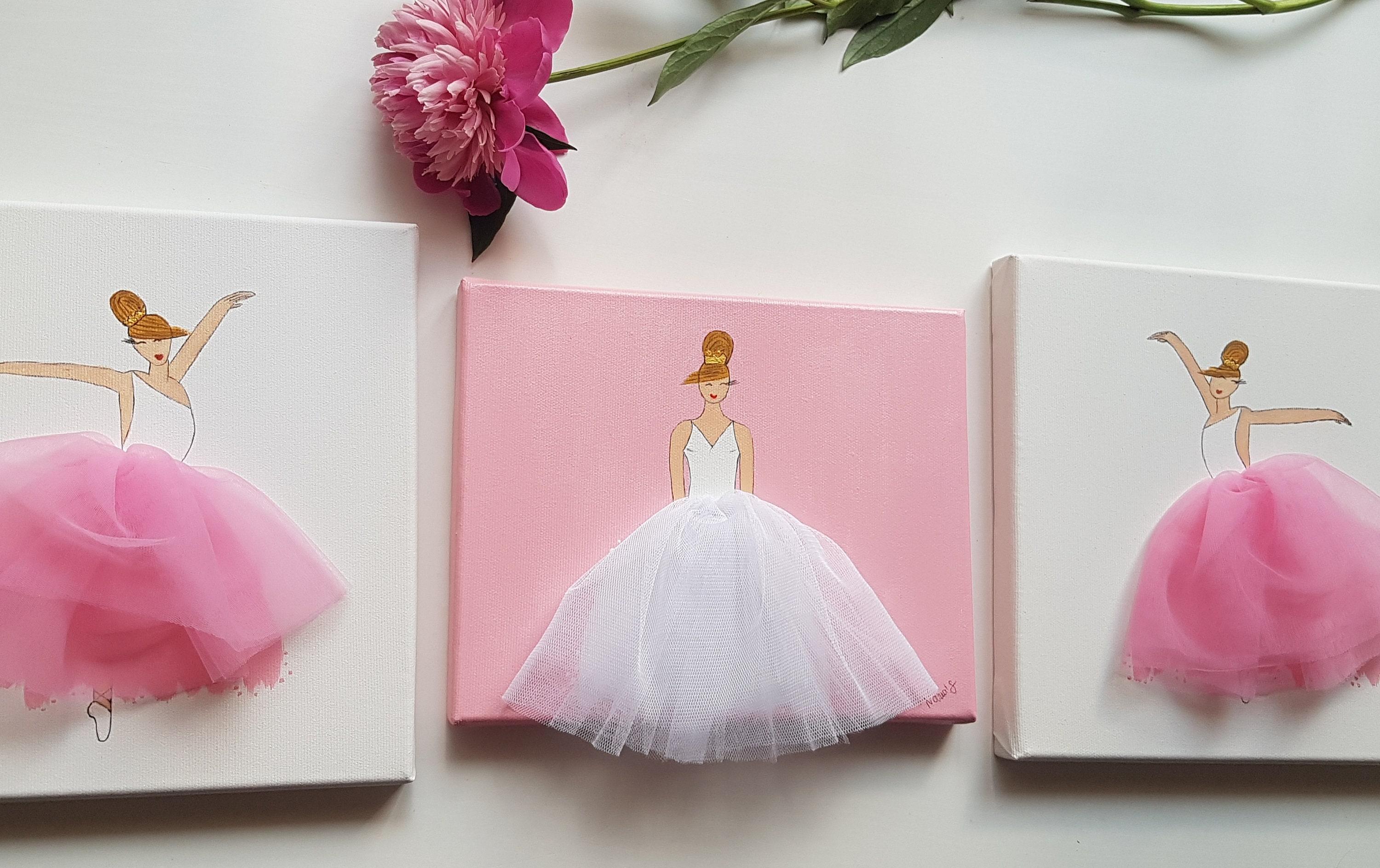 Princess Ballerina Wall Art , Girls Room Decor, Gift Set, Handmade ...