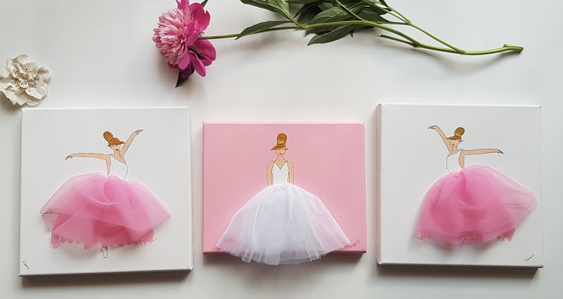 Princess Ballerina Wall Art , Girls Room Decor, Gift Set, Handmade ...