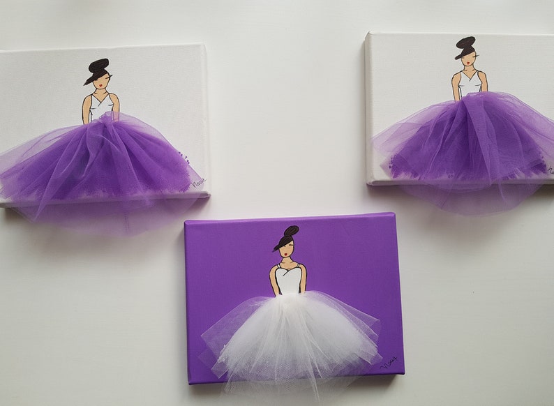 Princess Ballerina Wall Art , Girls Room Decor, Gift Set, Handmade ...