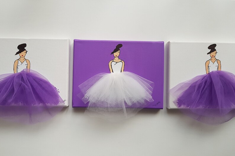 Princess Ballerina Wall Art , Girls Room Decor, Gift Set, Handmade ...