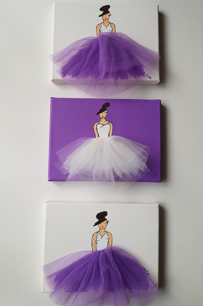Princess Ballerina Wall Art , Girls Room Decor, Gift Set, Handmade ...