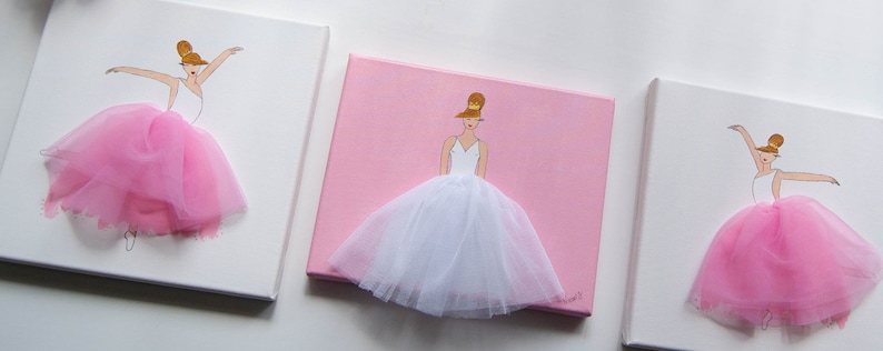 Princess Ballerina Wall Art , Girls Room Decor, Gift Set, Handmade ...