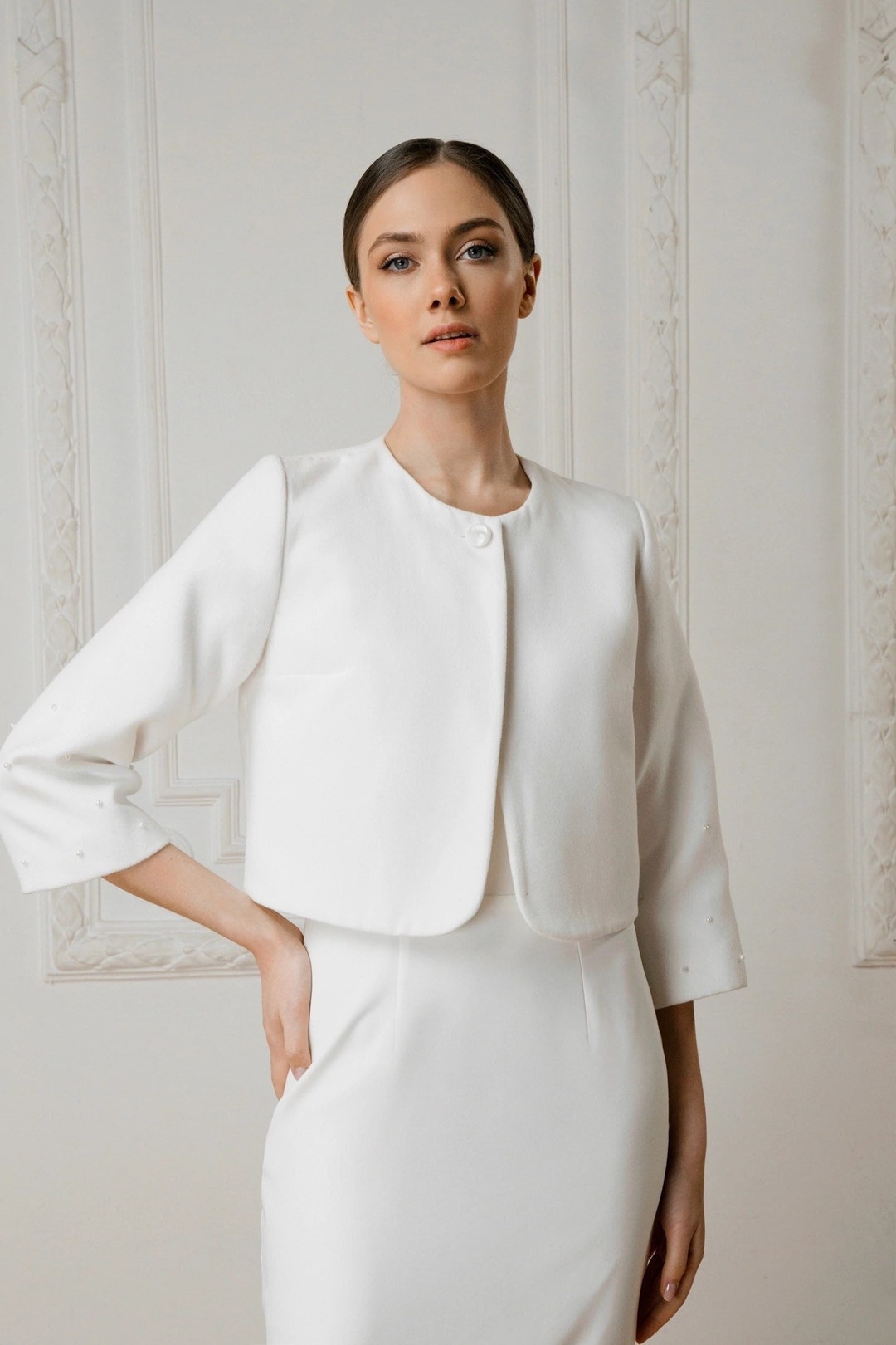 Wedding Jacket Bridal Jacket Warm Bridal Coat With Pearls - Etsy