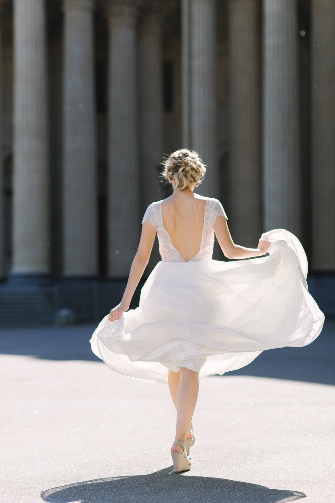 Lace Wedding Dress Open Backline Cap Sleeve Simple Wedding Dress ...