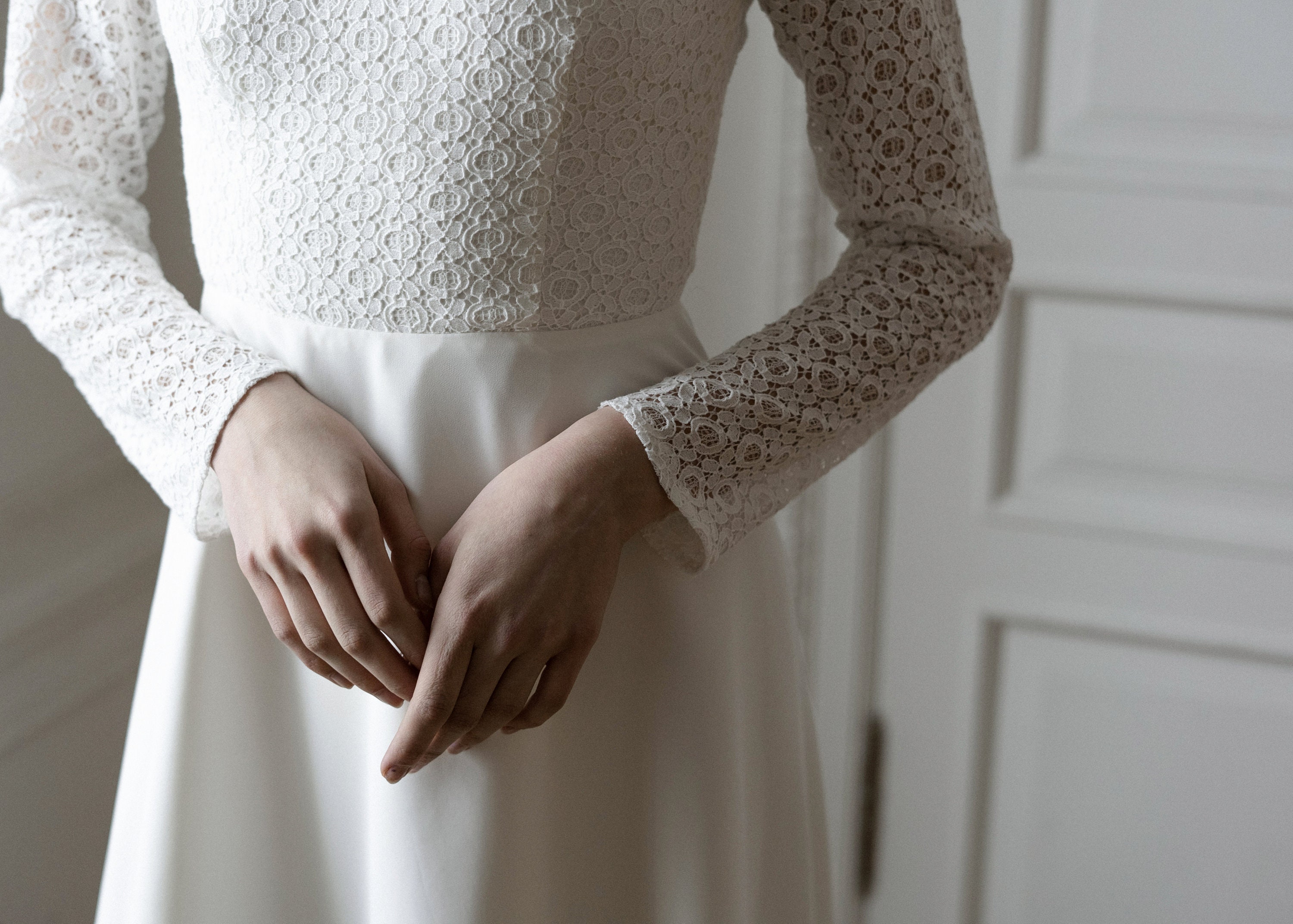 MODEST Wedding Dress Winter Wedding Dress Long Sleeve | Etsy