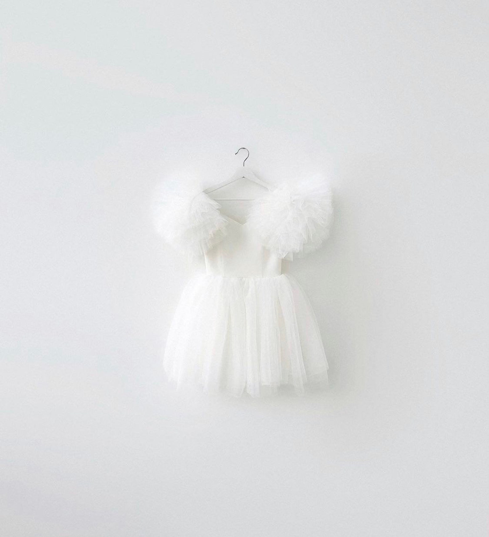 Tulle Mini Wedding Dress Reception Dress Puff Sleeves - Etsy