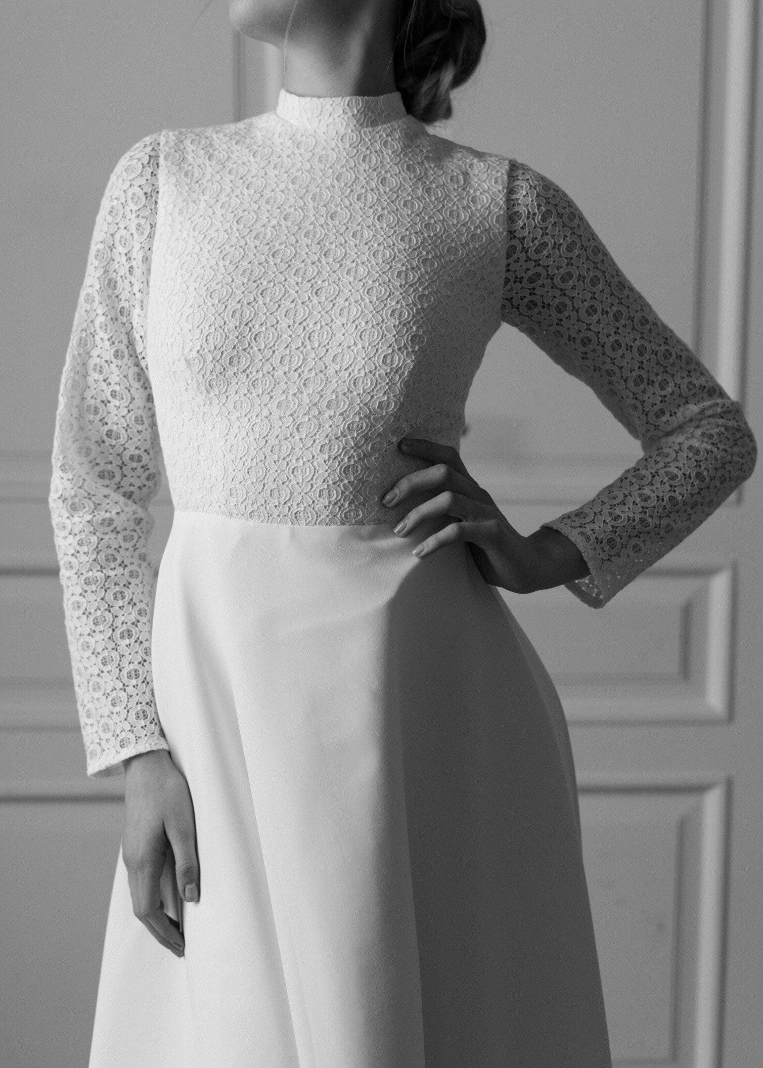 MODEST Wedding Dress Winter Wedding Dress Long Sleeve | Etsy