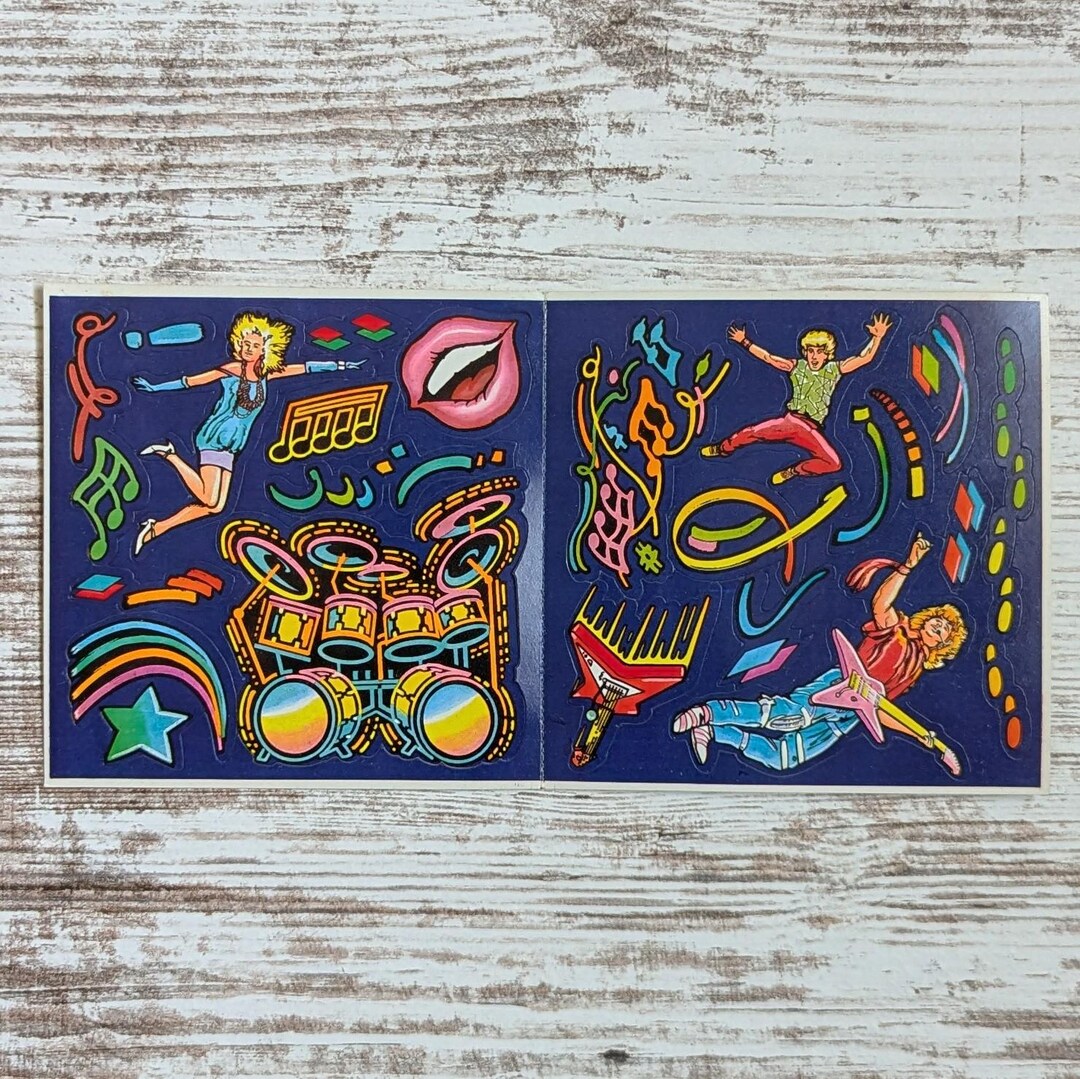 1980s Music-themed Sticker Sheet - Etsy