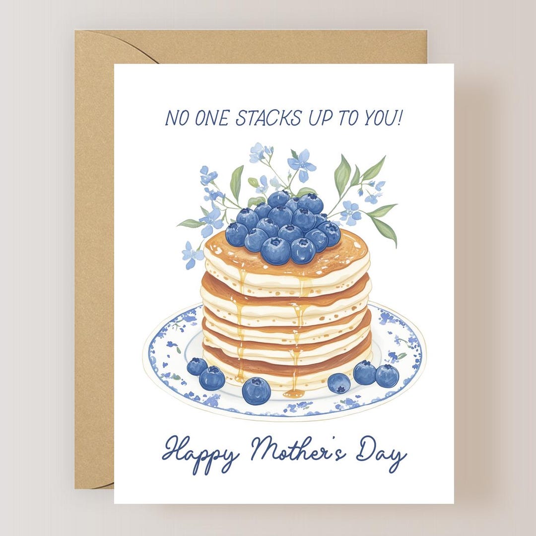Pancake Mothers Day Card, Mom's Day Card, Cute Card for Mom ...