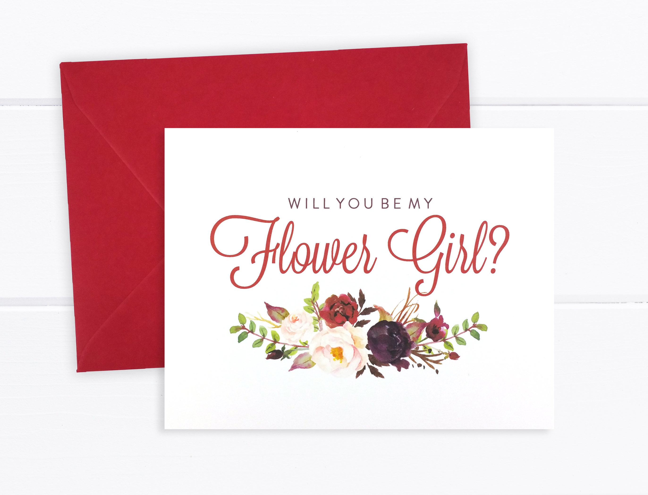 Will You Be My Flower Girl Card Flower Girl Proposal Card Etsy