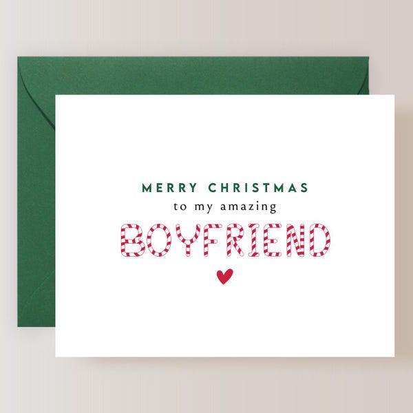 Boyfriend Christmas Card - Etsy
