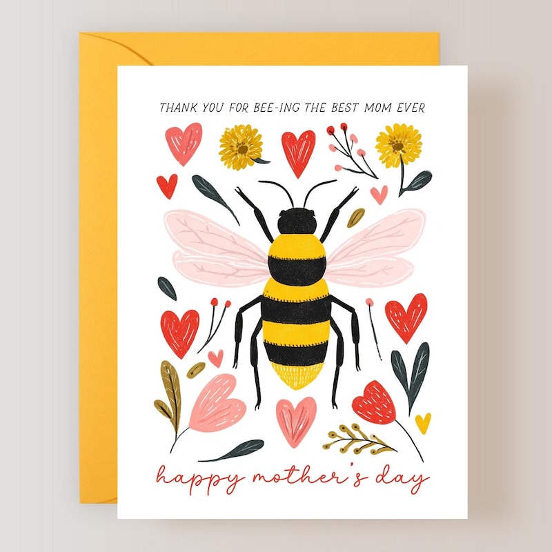 Bee Mothers Day Card - Etsy