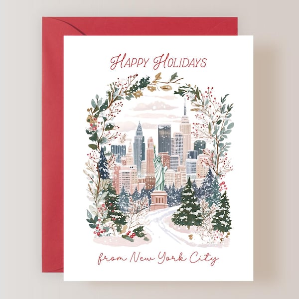 New York Christmas Card - Etsy