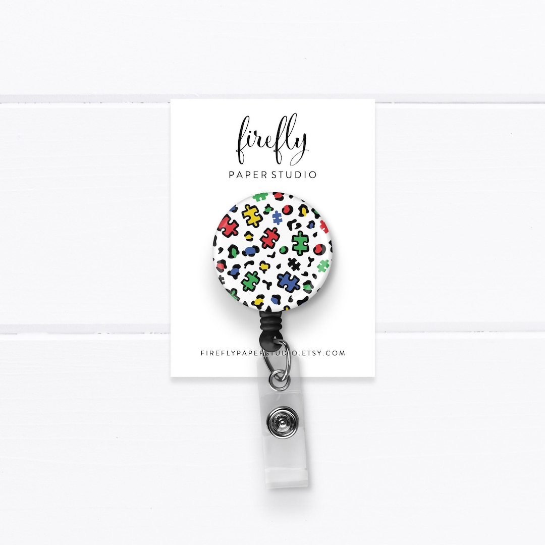 Autism Puzzle Piece Retractable Badge Reel W/ Alligator Swivel Clip - Etsy