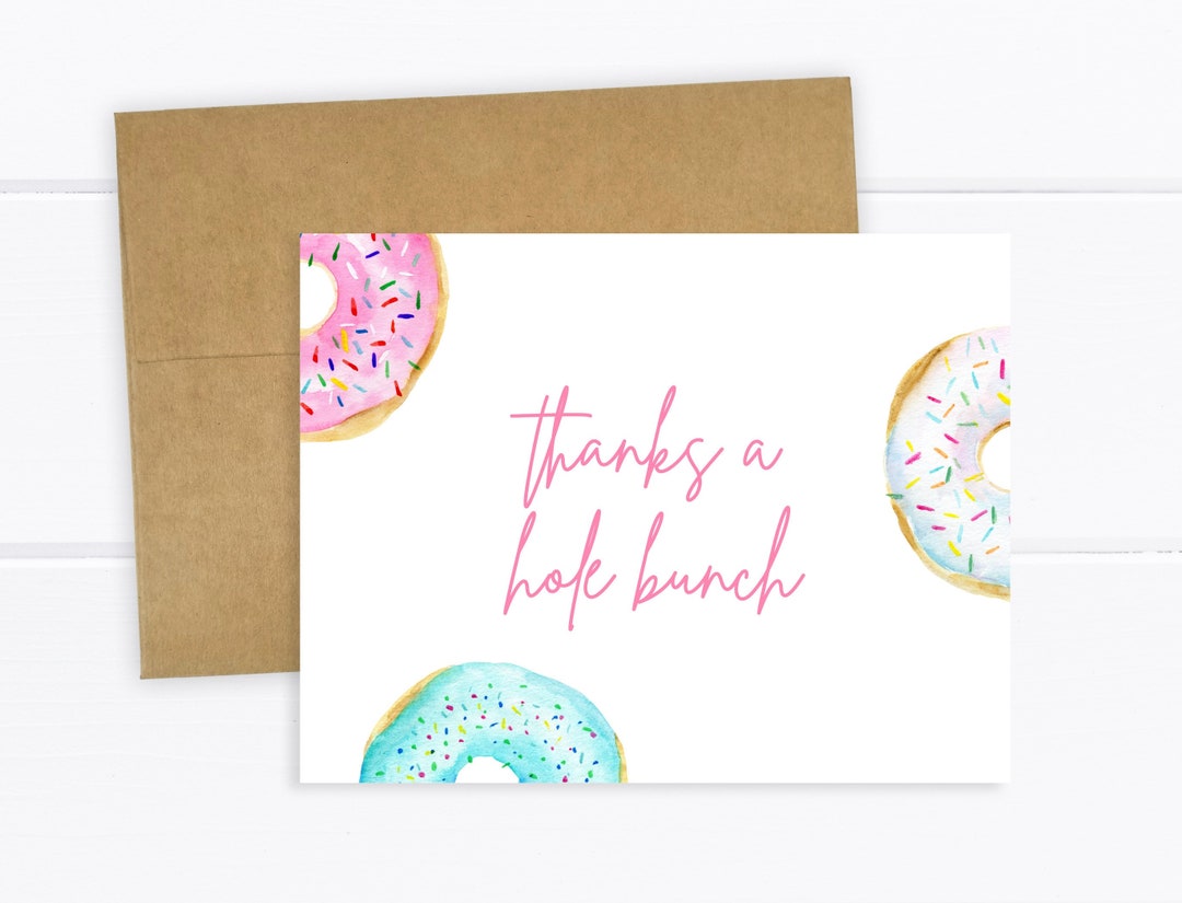 Set of Donut Thank You Cards With Envelopes (FPS0018TY) - Etsy