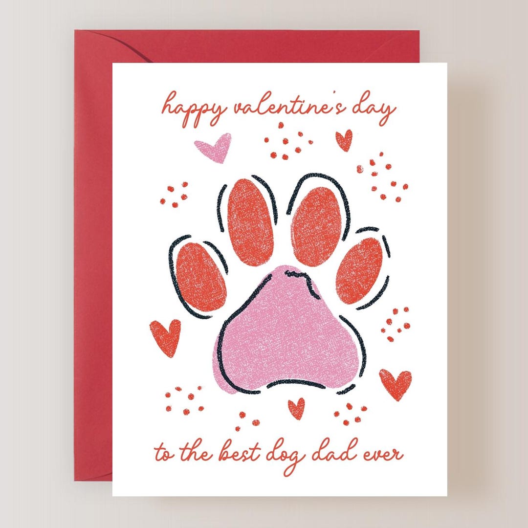 Dog Dad Valentine Card, Valentine's Day Card From the Dog - (FPSVD0054 ...
