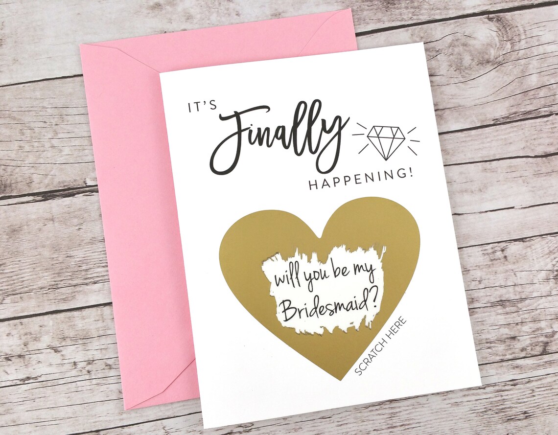 Bridesmaid Scratch Off Card Will You Be My Bridesmaid Card Etsy