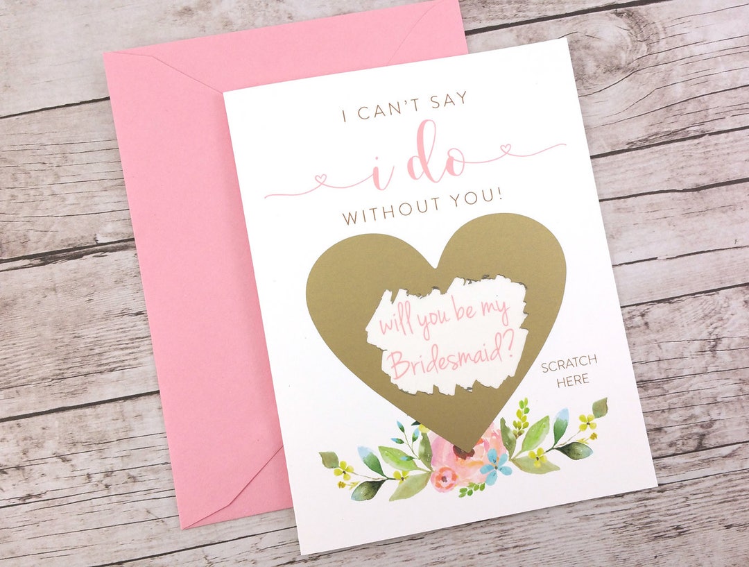 Bridesmaid Scratch Off Card Will You Be My Bridesmaid Card Etsy