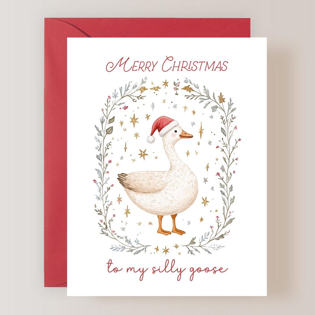 Silly Goose Christmas Card, Christmas Card for Husband, Boyfriend, Wife ...