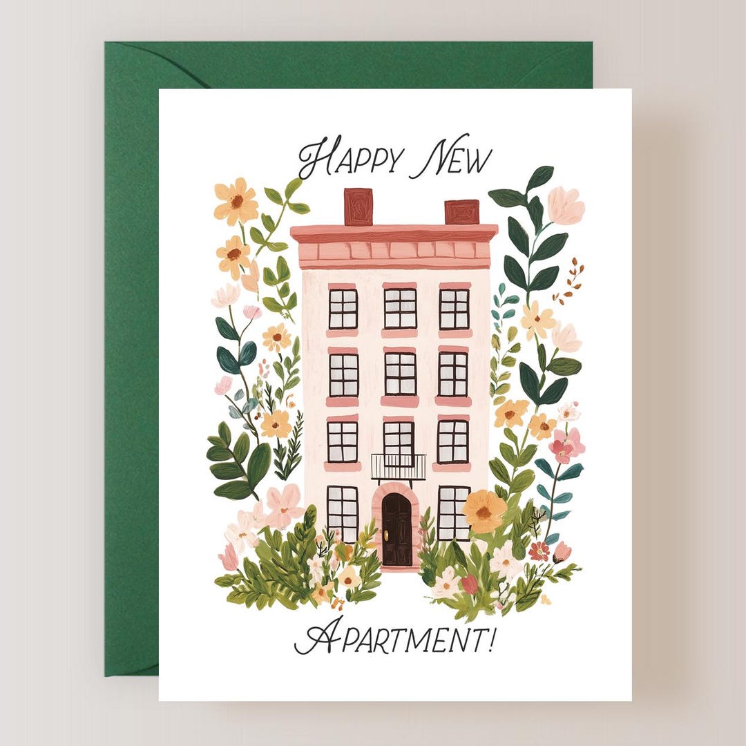 Happy New Apartment Card, First Apartment Card, Apartment Housewarming ...