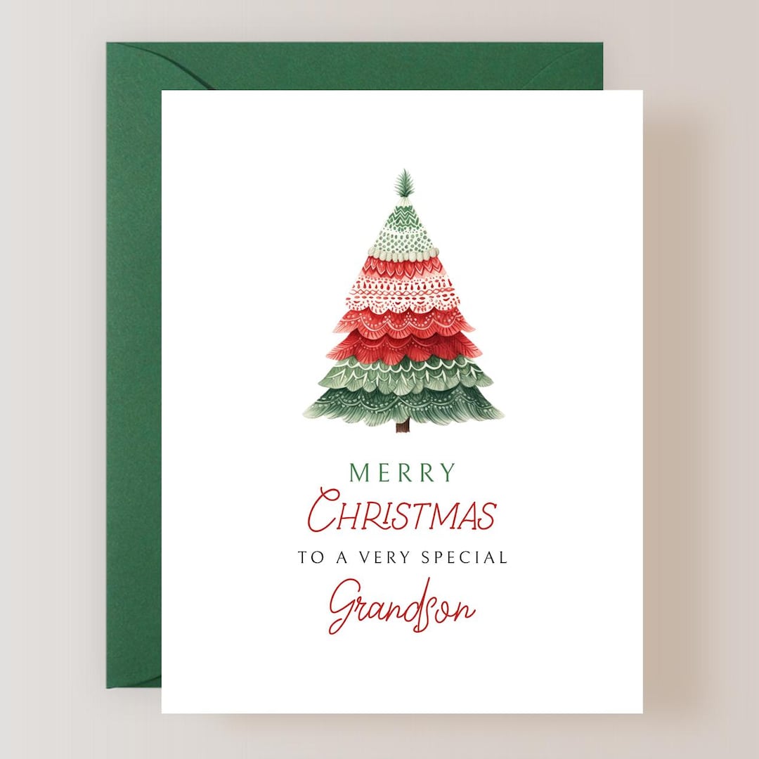 Christmas Card for Grandson, Grandson Christmas Card, Merry Christmas ...