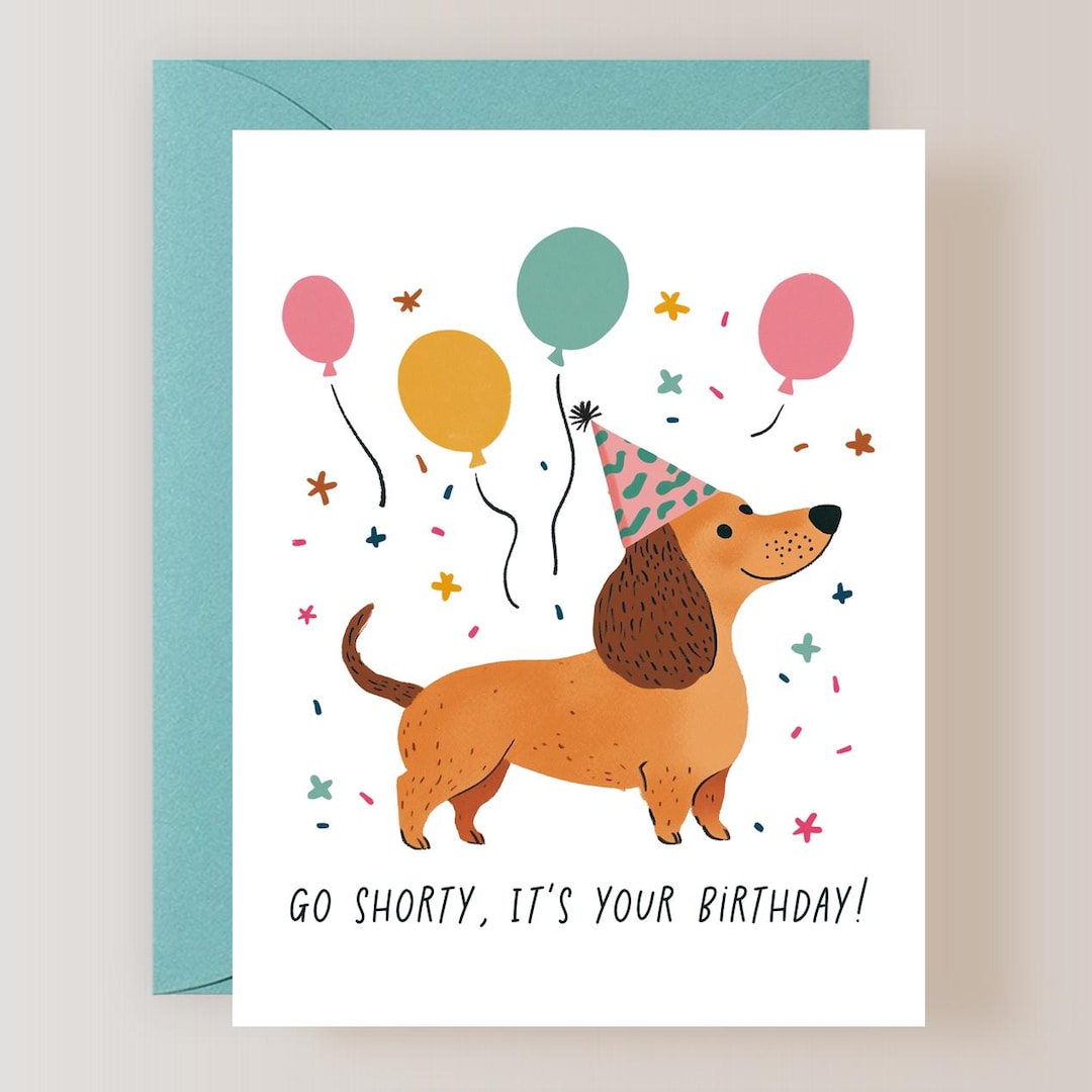 Dachshund Birthday Card, Wiener Dog Birthday Card, Funny Dog Birthday ...