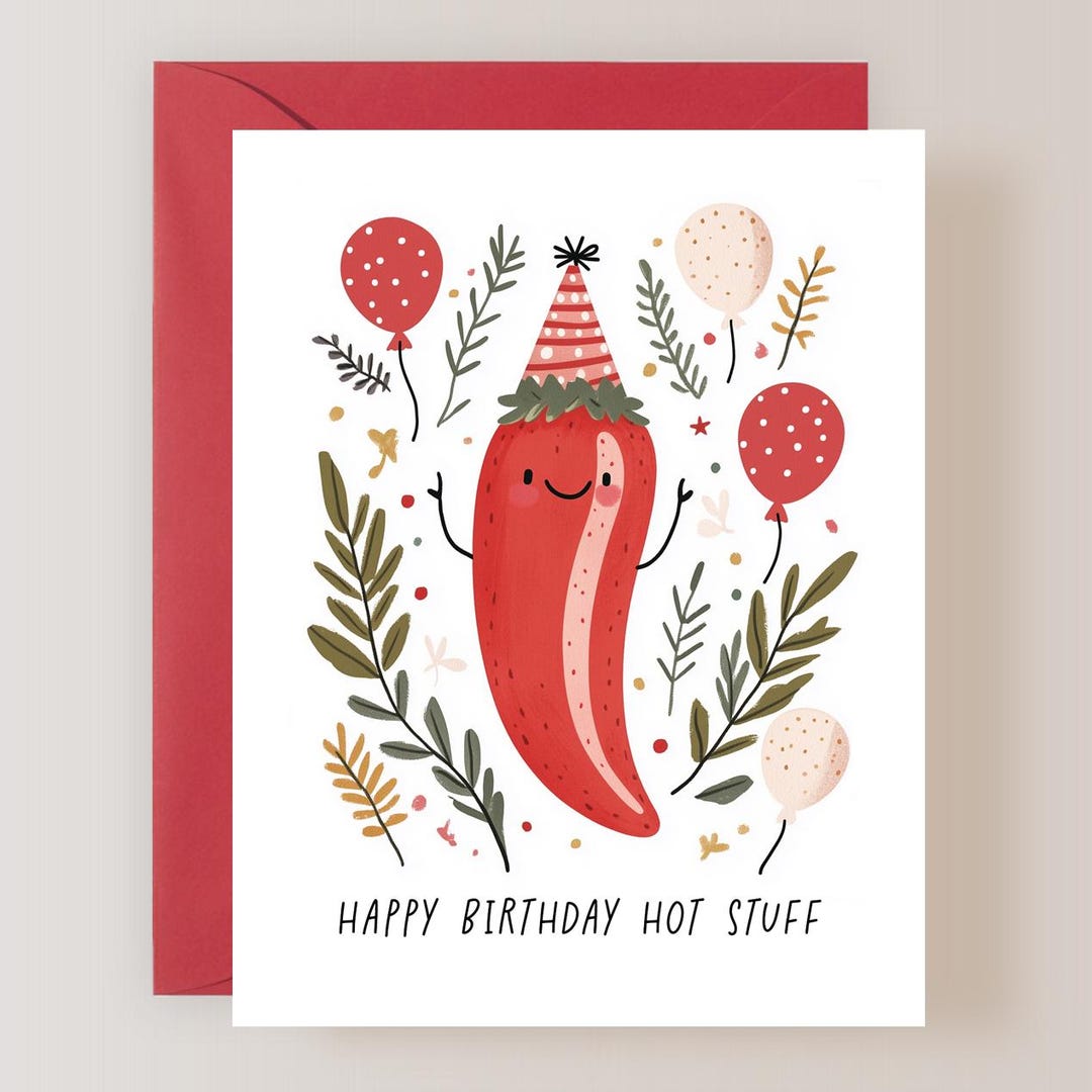 Happy Birthday Hot Stuff Card, Funny Birthday Card for Him - (FPSBI0016 ...