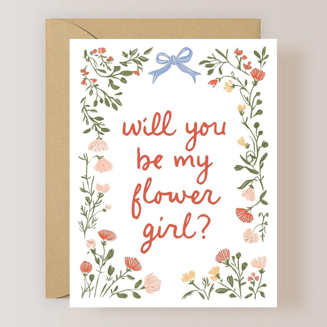 Will You Be My Flower Girl Card, Flower Girl Ask, Flower Girl Proposal ...