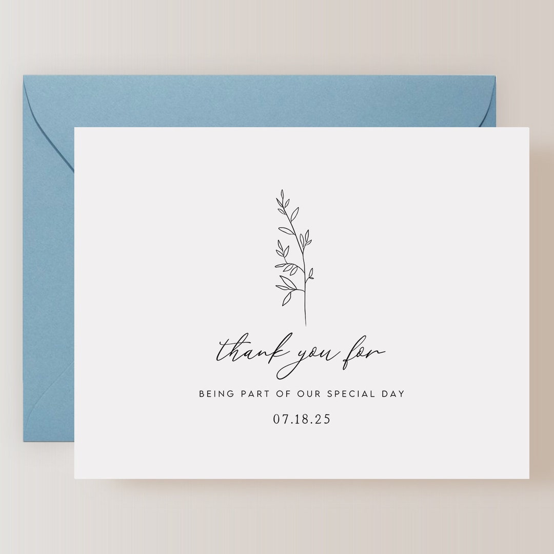 Thank You for Being Part of Our Special Day Card, Wedding Thank You ...