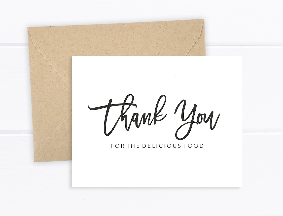 Thank You for the Delicious Food Card Wedding Card Caterer - Etsy